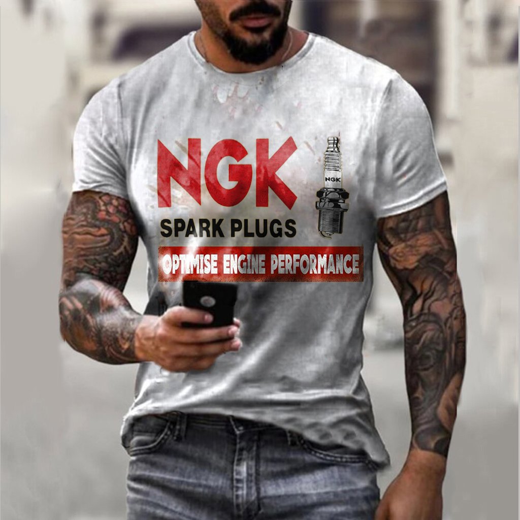 Retro Spark Plug Print T-Shirt – DUVAL